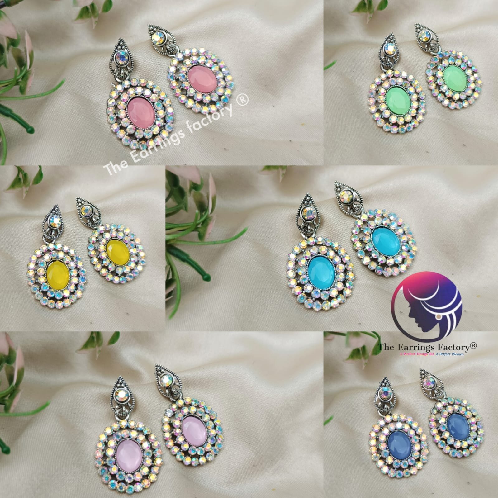 Fancy Silver Blinking stone earrings – The Earrings Factory