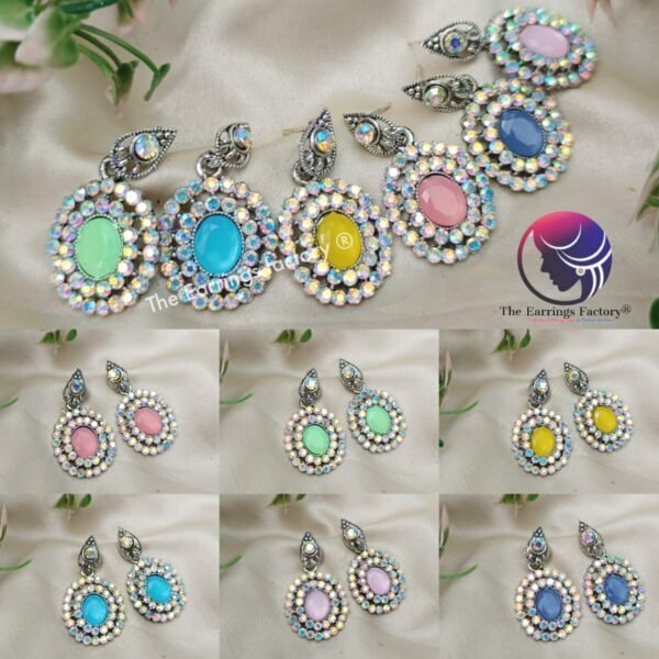 Fancy Silver Blinking stone earrings – The Earrings Factory